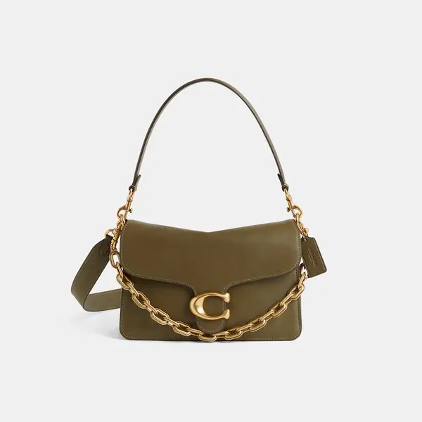COACH Restored Chain Tabby Shoulder Bag - Brass/olive