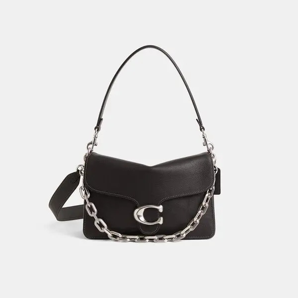 COACH Chain Tabby Shoulder Bag - Silver/black