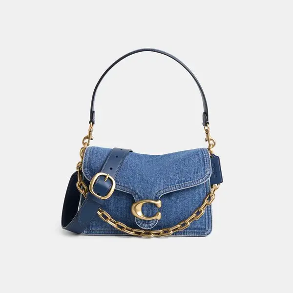 COACH Restored Chain Tabby Shoulder Bag - Brass/deep Blue