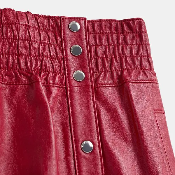 COACH Restored Smocked Leather Skirt