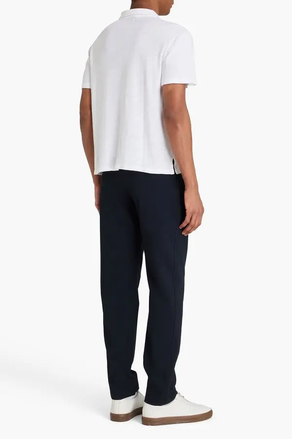 Officine Générale Simon Cotton And Linenblend Polo Shirt - White