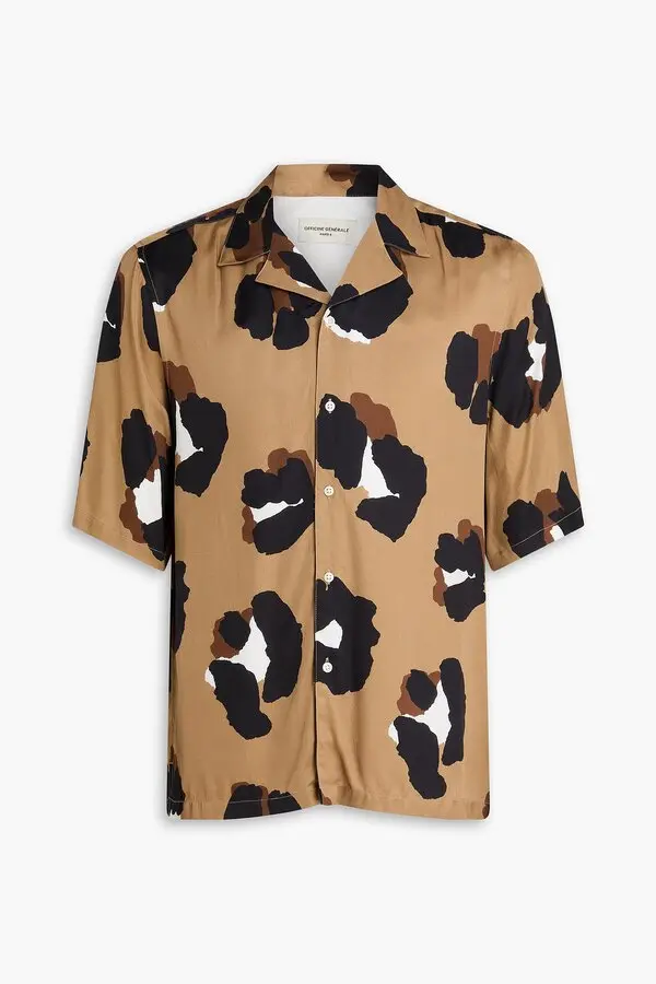 Officine Générale Eren Printed Twill Shirt - Camel