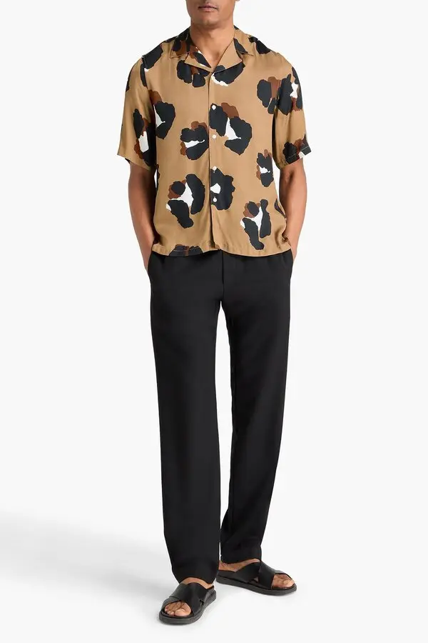 Officine Générale Eren Printed Twill Shirt - Camel