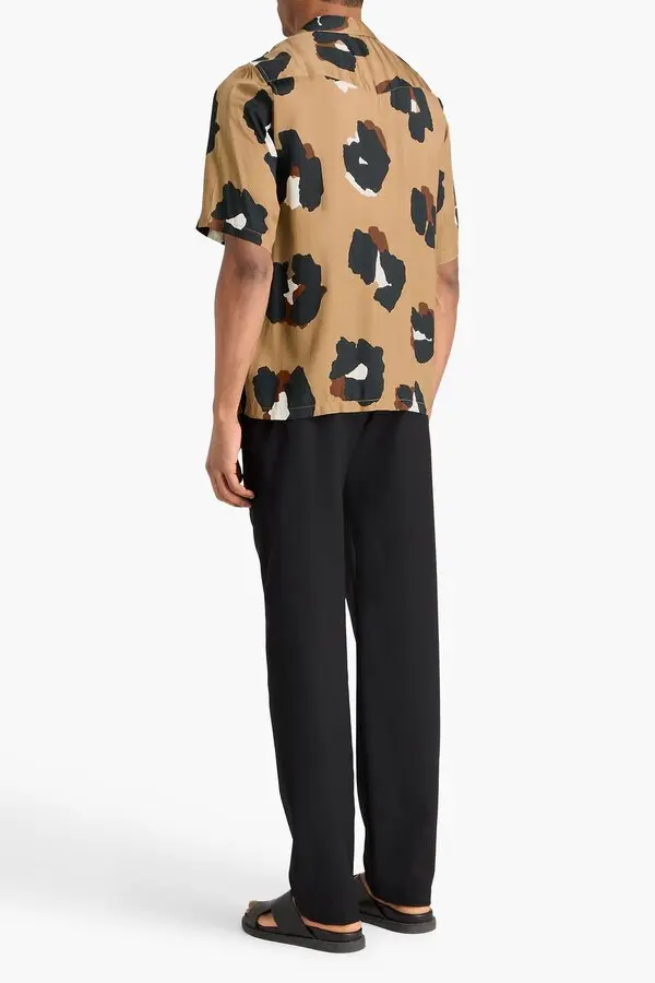 Officine Générale Eren Printed Twill Shirt - Camel