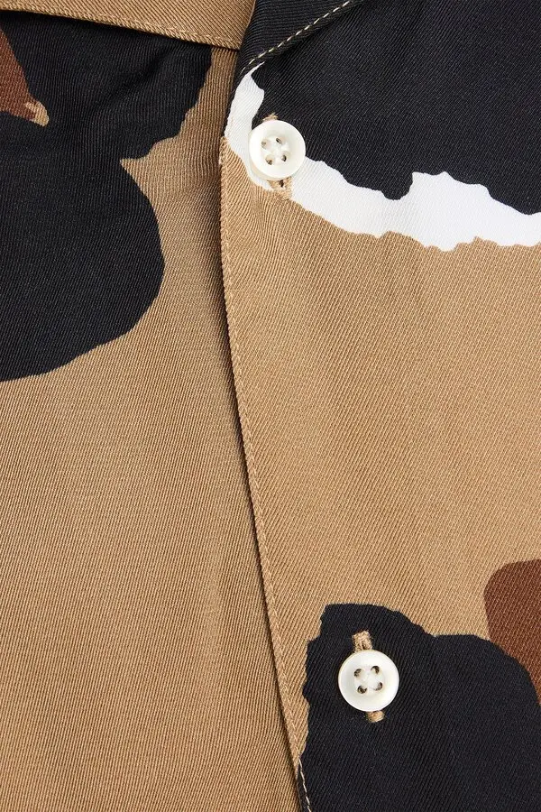 Officine Générale Eren Printed Twill Shirt - Camel