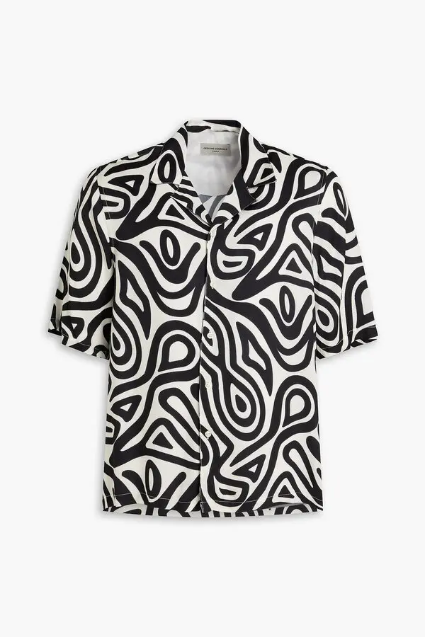 Officine Générale Eren Printed Twill Shirt - Black