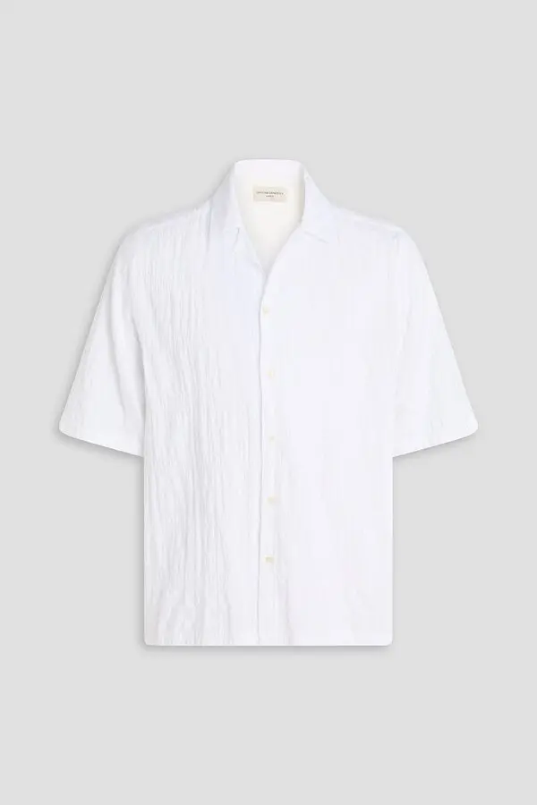 Officine Générale Eren Crinkled Cottonblend Seersucker Shirt - White