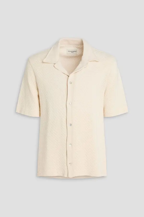 Officine Générale Kai Pointelleknit Cotton Shirt - Ecru