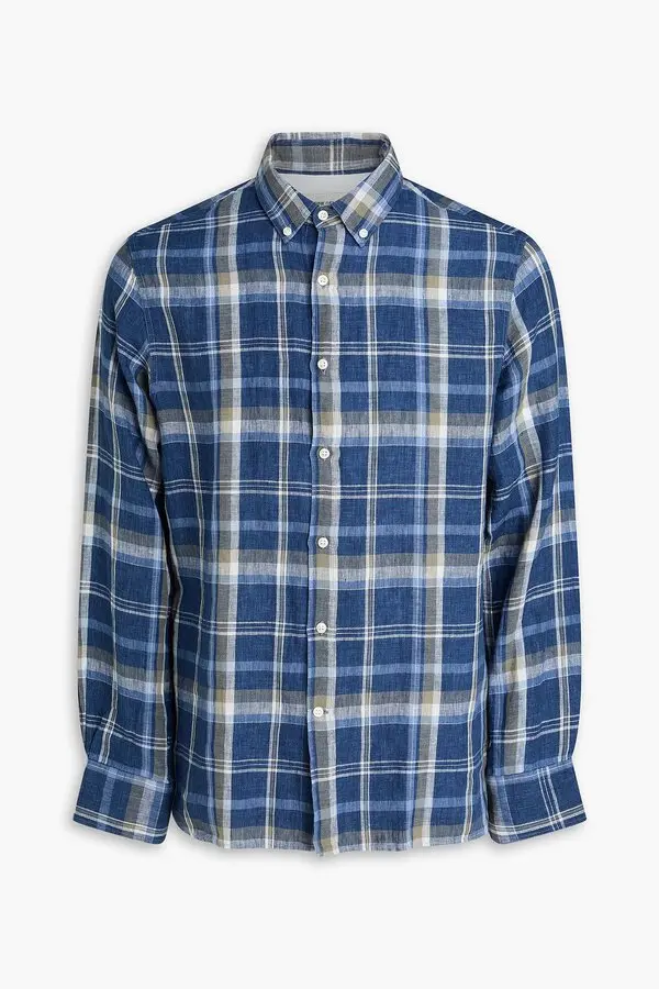 Officine Générale Arsene Checked Linen Shirt