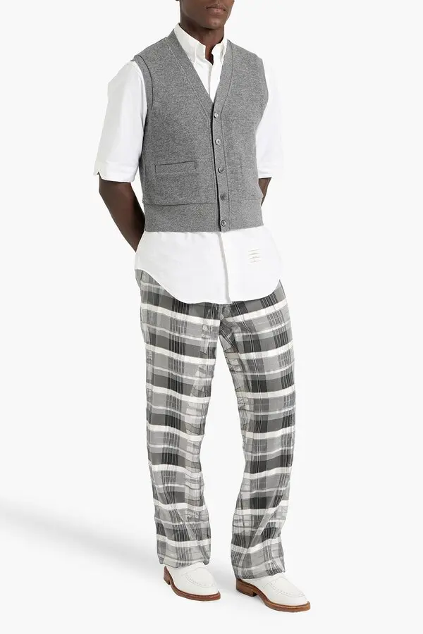 Thom Browne Tapered Checked Silkorganza Pants