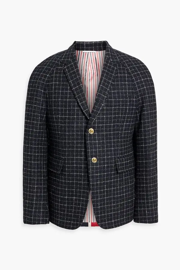 Thom Browne Checked Wool Blazer - Navy