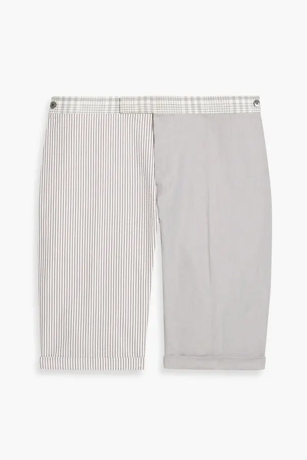 Thom Browne Printed Linen Shorts - Gray