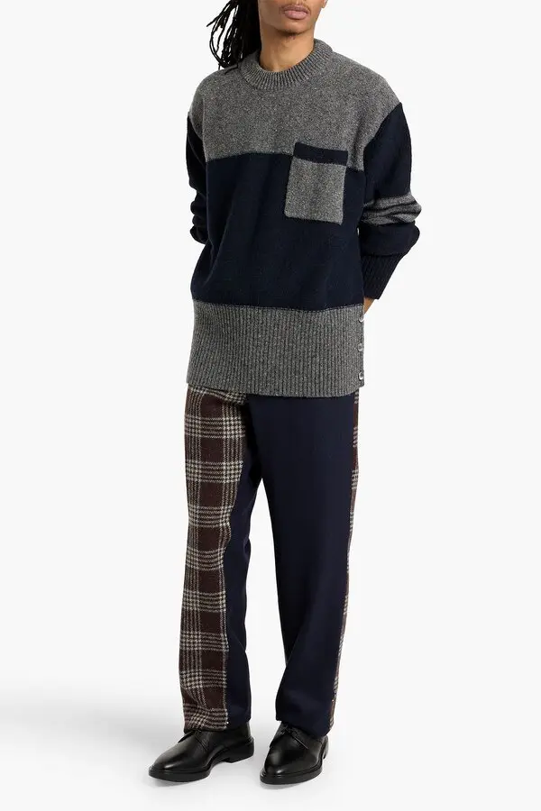 Thom Browne Twotone Wool And Mohairblend Sweater