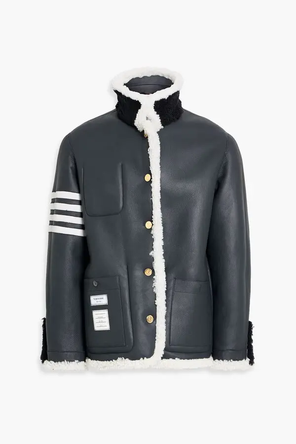 Thom Browne Reversible Striped Shearling Jacket