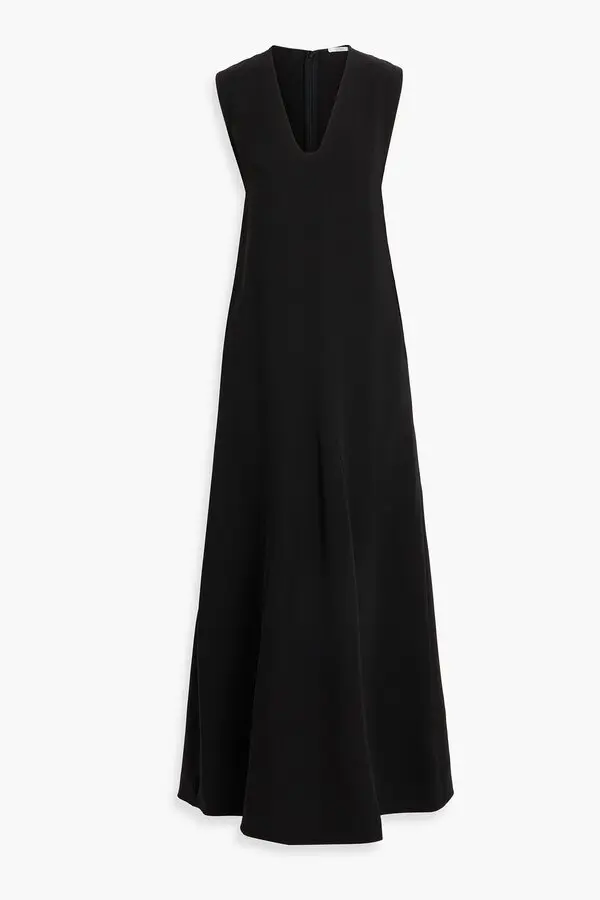 FFORME Mattie Flared Silkcrepe Maxi Dress - Black