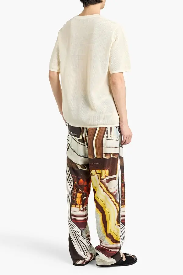 Dunhill Printed Lyocell And Silkblend Track Pants