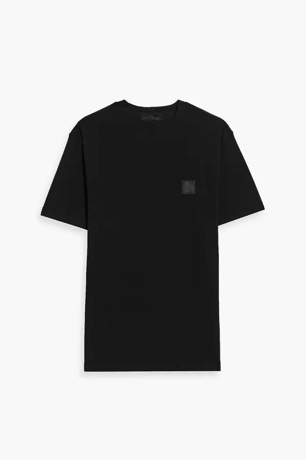 Stone Island Logoappliquéd Cottonjersey Tshirt - Black