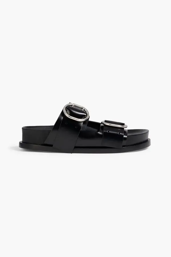JIL SANDER Buckled Leather Sandals - Black