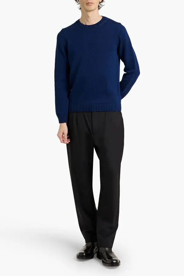 SLOWEAR Zanone Cotton Sweater - Navy