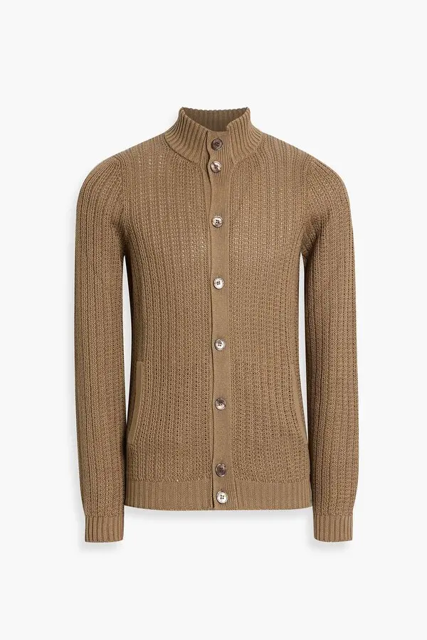 SLOWEAR Zanone Ribbed Linen And Cotton-blend Cardigan
