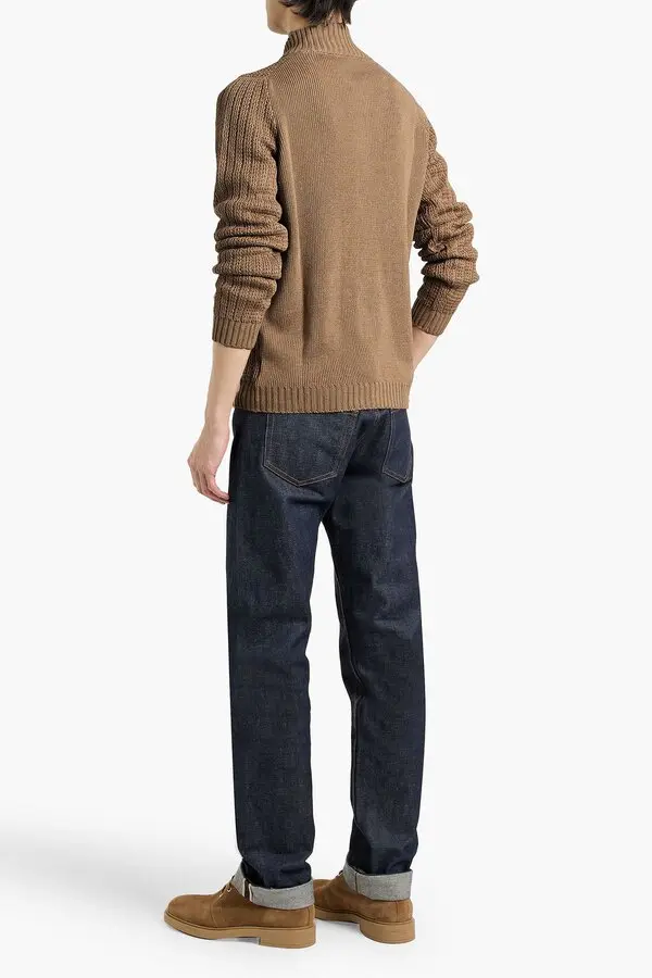 SLOWEAR Zanone Ribbed Linen And Cotton-blend Cardigan
