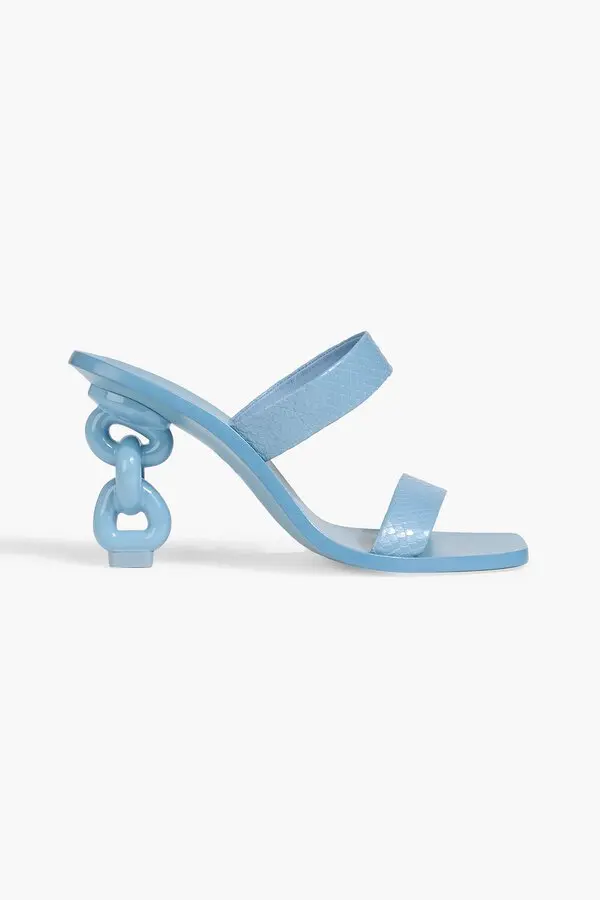 Cult Gaia Vivianne Lizardeffect Leather Sandals