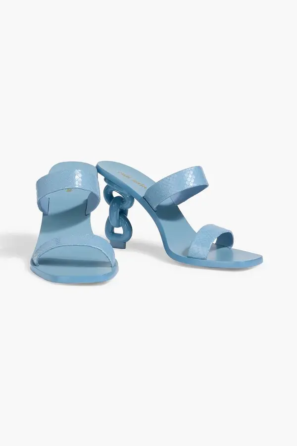 Cult Gaia Vivianne Lizardeffect Leather Sandals