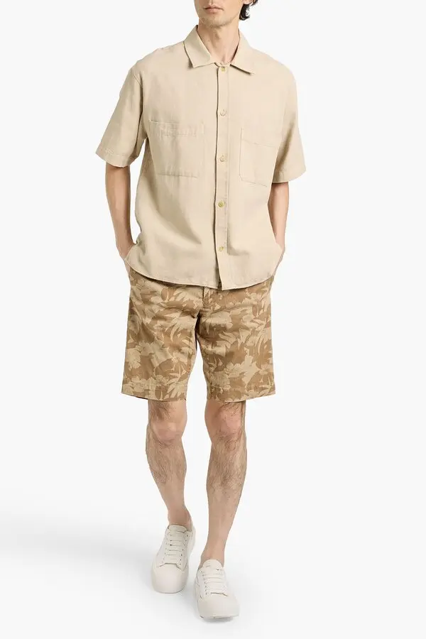SLOWEAR Floral-print Cotton-blend Shorts
