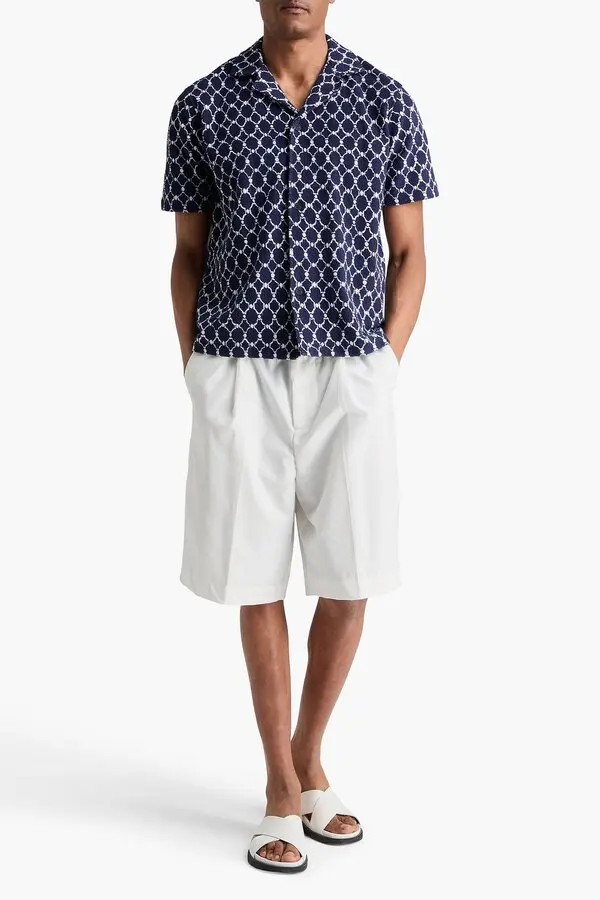 Orlebar Brown Howell Cottonblend Terryjacquard Shirt