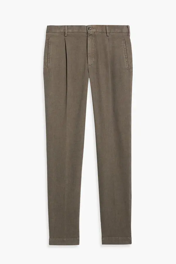 SLOWEAR Incotex Pleated Cottonblend Twill Pants