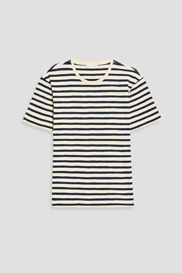 Orlebar Brown Striped Cotton And Linenblend Jersey Tshirt - Cream