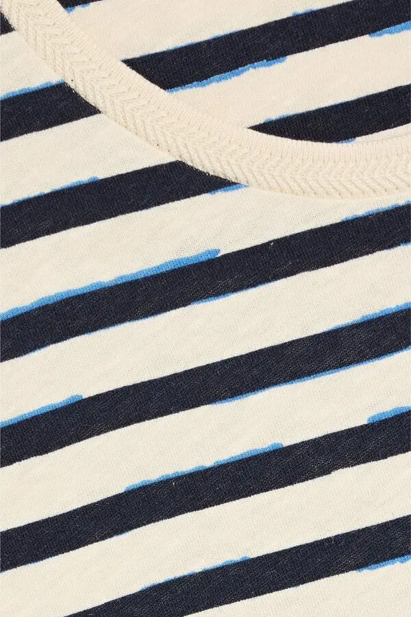 Orlebar Brown Striped Cotton And Linenblend Jersey Tshirt