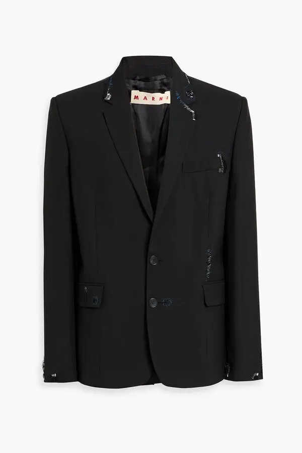 Marni Embellished Wool Blazer - Black