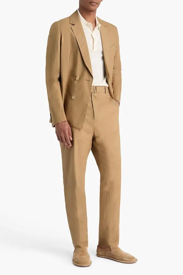 Officine Générale Owen Belted Cotton-poplin Pants
