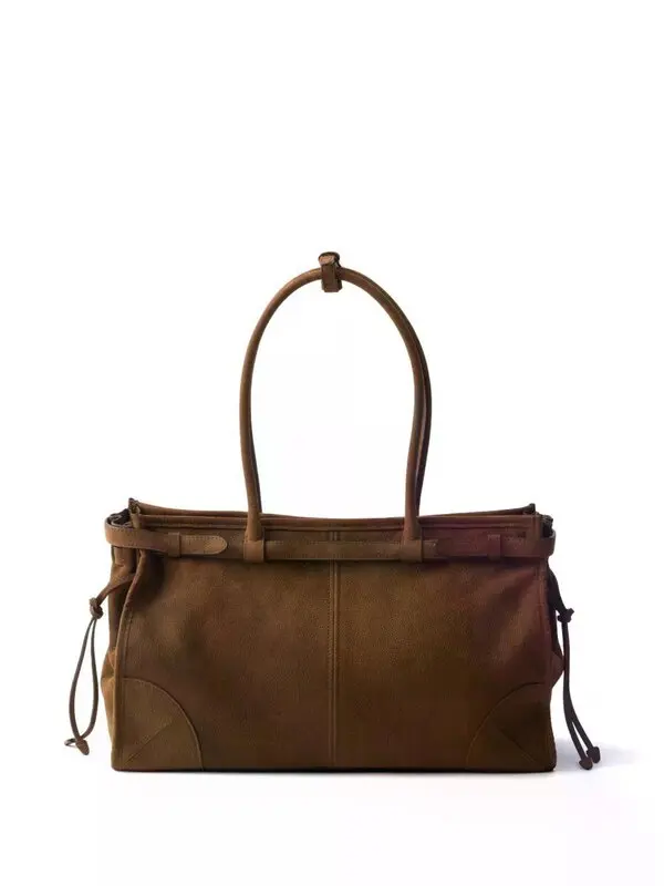 Prada Bonnie Large Nubuck Leather Handbag - Brown