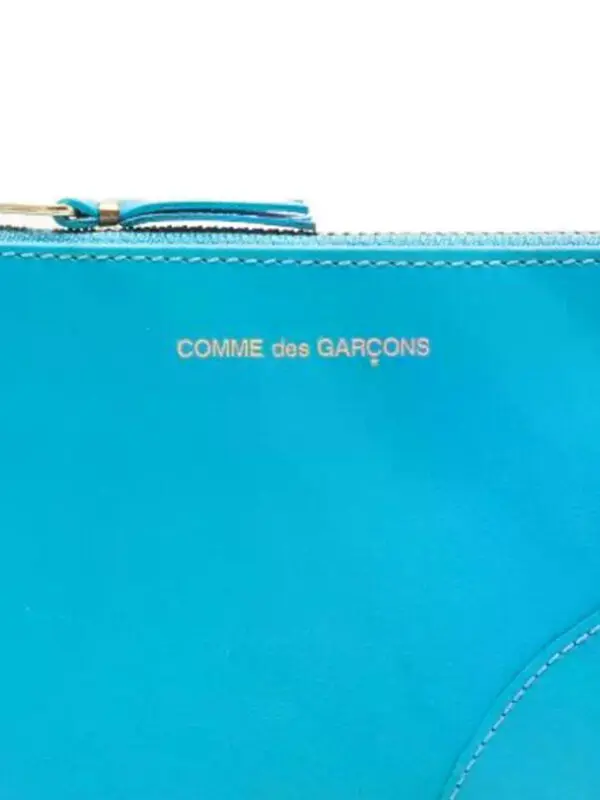 Comme Des Garçons Zip Stitched Wallet - Blue