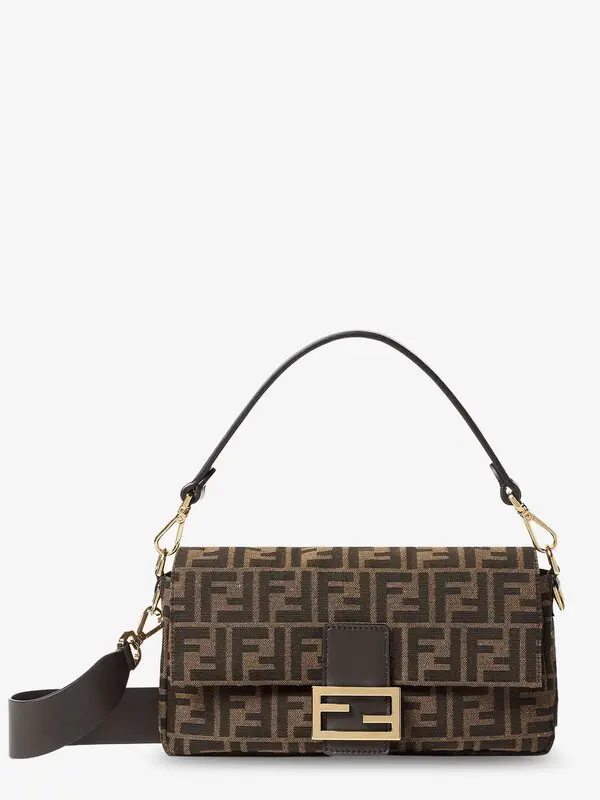 Fendi Baguette Ff Fabric Crossbody - Brown