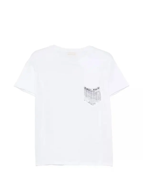 Liu Jo Embellished Pocket T-shirt - White