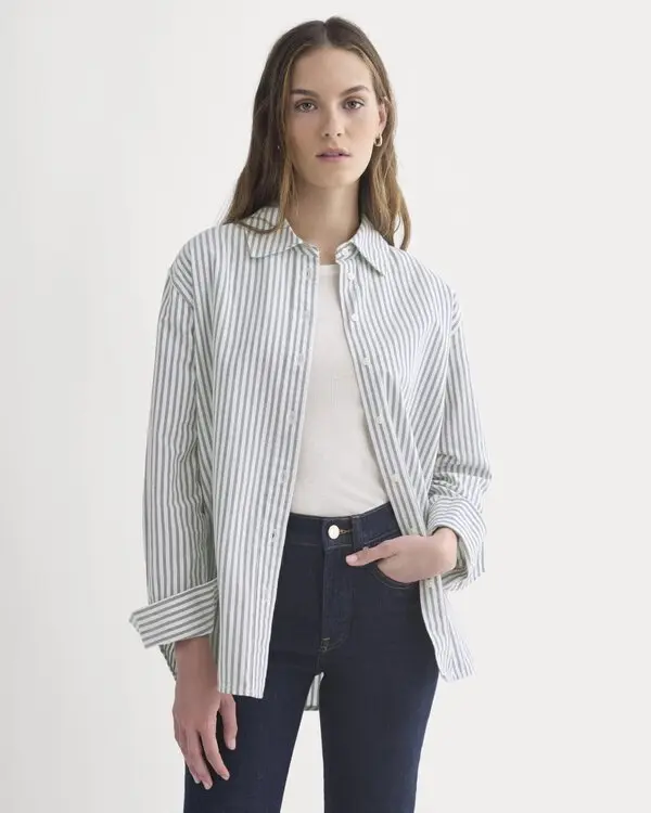 Everlane Everyday Oxford Shirt - Bone/navy