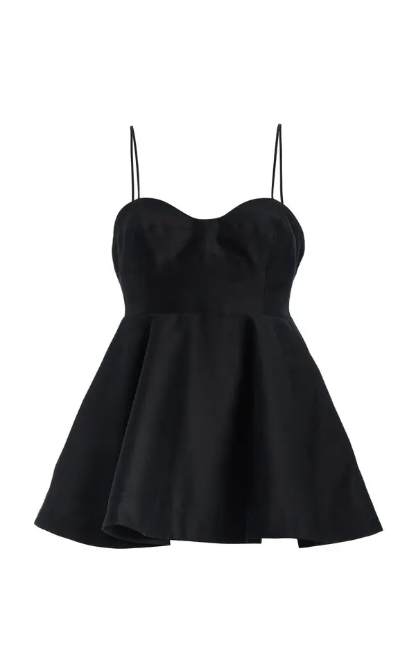 RÓHE Wool-silk Bustier Peplum Top - Black
