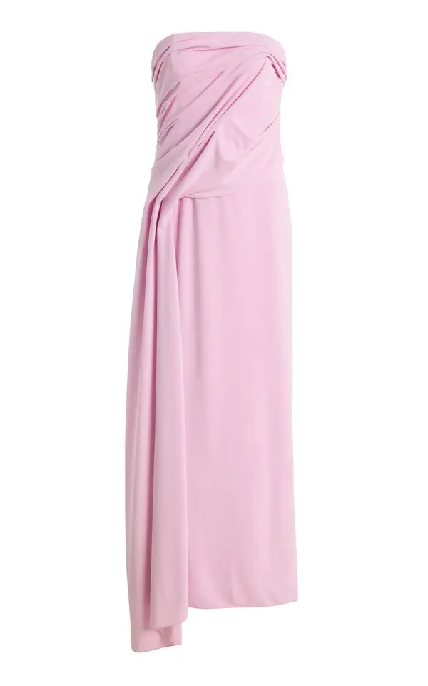 Significant Other Exclusive Genesis Strapless Draped Crepe Maxi Dress - Pink