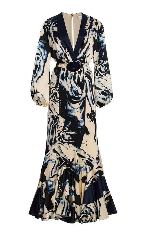 Silvia Tcherassi Remy Stretch-silk Maxi Dress - Navy