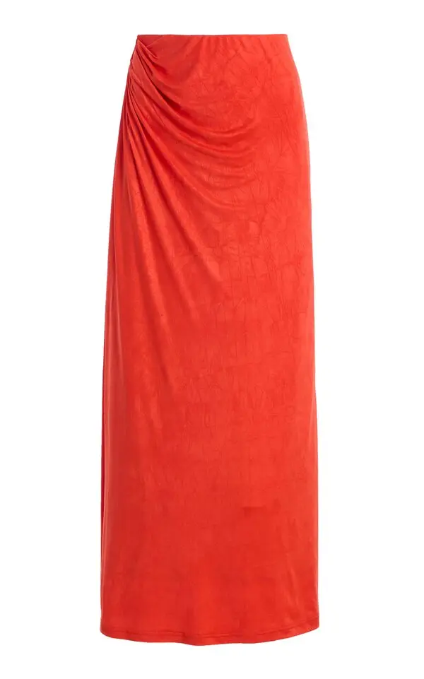 Significant Other Exclusive Priya Draped Jersey Maxi Skirt - Red