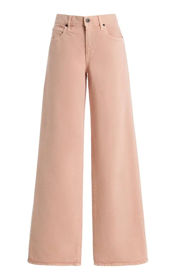 SLVRLAKE Mica Rigid Low-rise Wide-leg Jeans - Pink