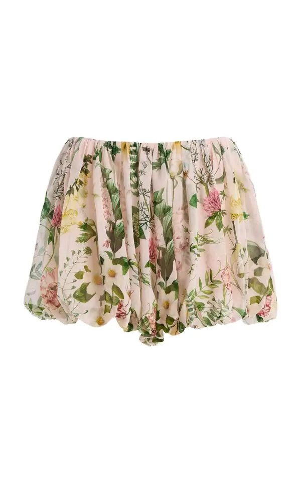 Cara Cara Bloom Floral Silk-chiffon Shorts - Pink