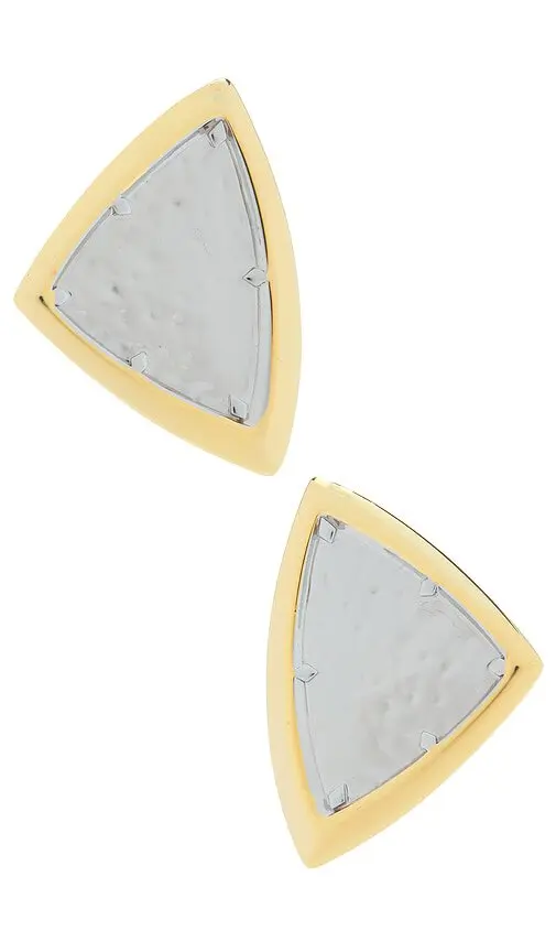 LUV AJ The Bianco Nero Studs In Metallic - Gold