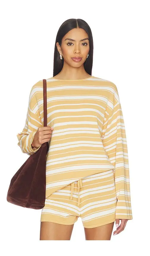 Faithfull The Brand Lyana Top In Beige - Breton Stripe Sienna