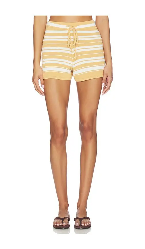 Faithfull The Brand Carlo Short In Beige - Breton Stripe Sienna