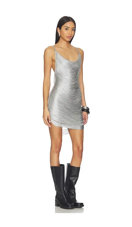 Superdown Bronya Mini Dress In Metallic Silver