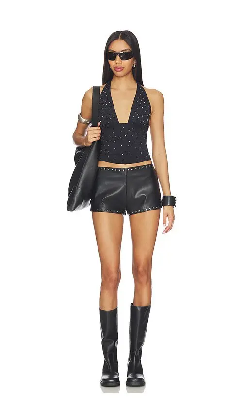 Superdown Sheren Embellished Halter Top